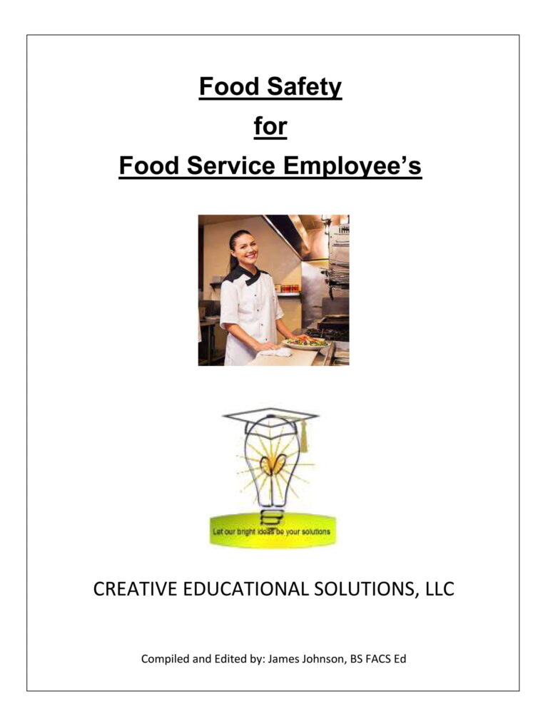 Food Safety Manual For Food Service Employees - CES Training